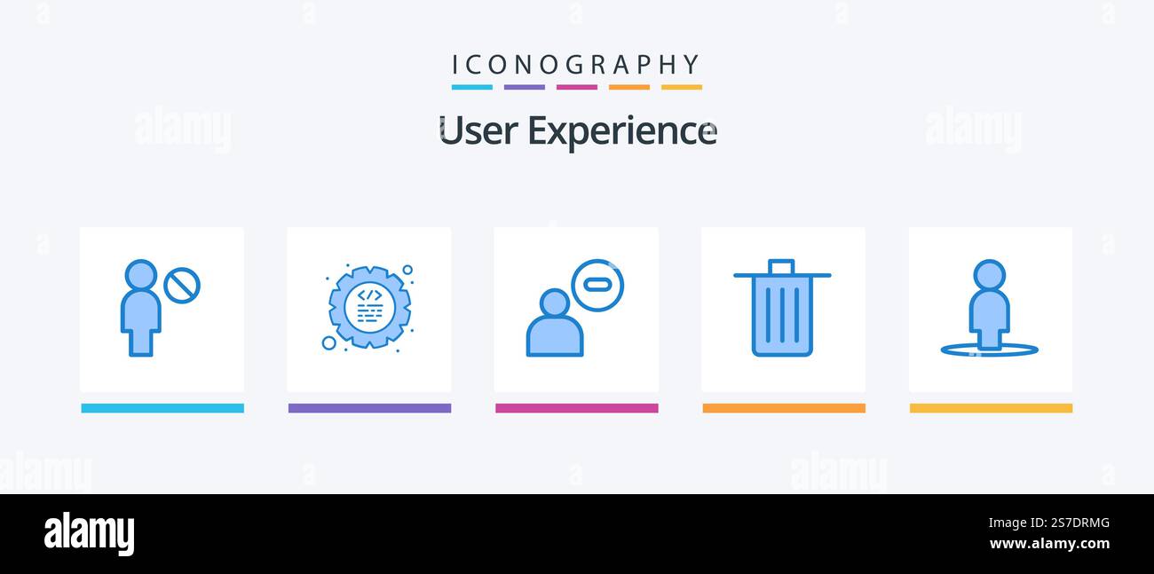 User Experience Blue 5 Icon Pack Including avatar. garbage. male ...