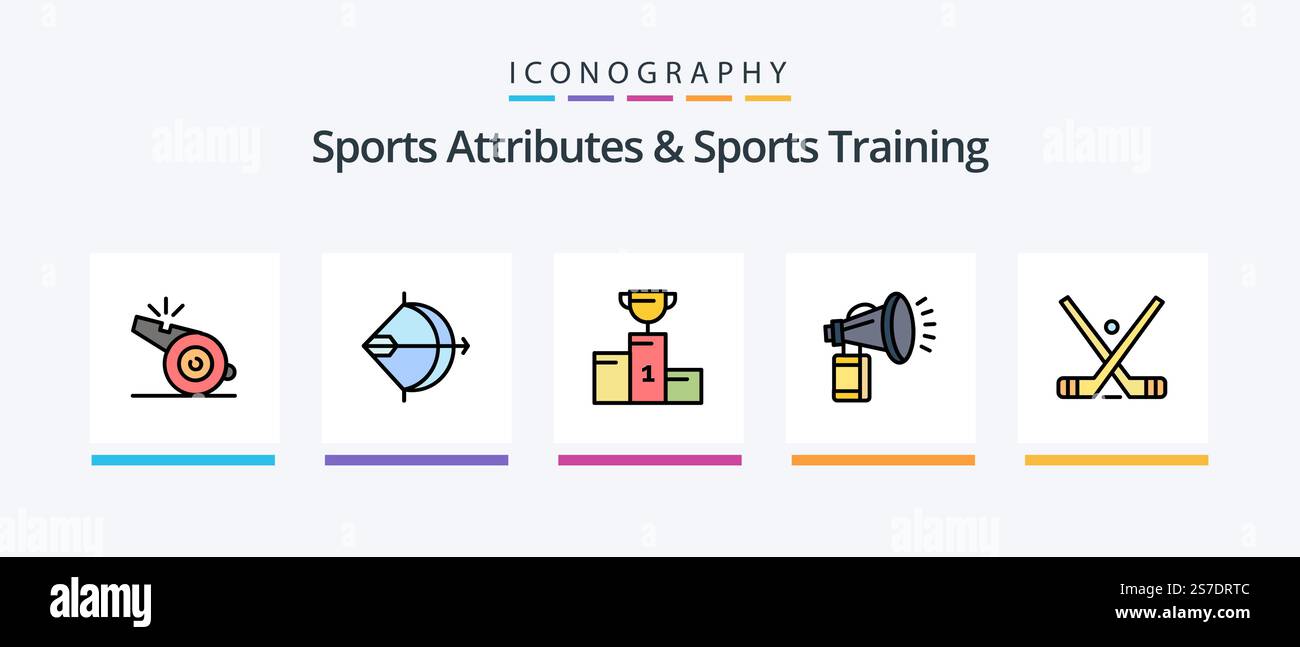 Sports Atributes And Sports Training Line Filled 5 Icon Pack Including ...