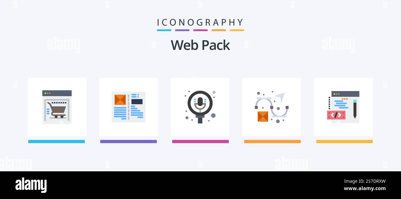 Web Pack Flat 5 Icon Pack Including web. coding. search. design. creative. Creative Icons Design ...