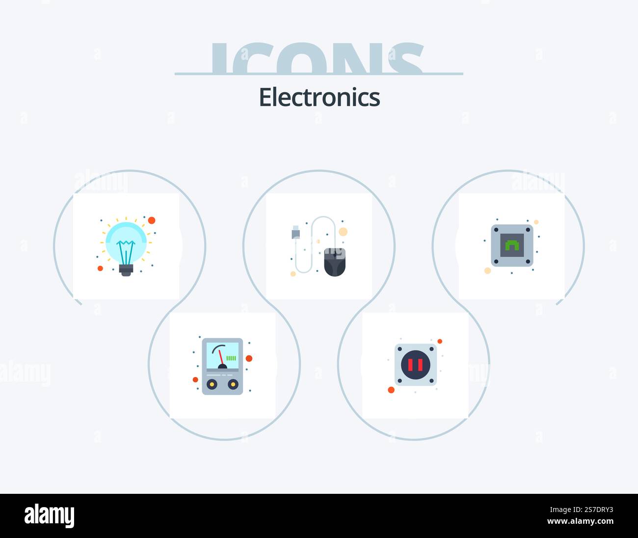 Electronics Flat Icon Pack 5 Icon Design. . plug. light. socket. scroll ...