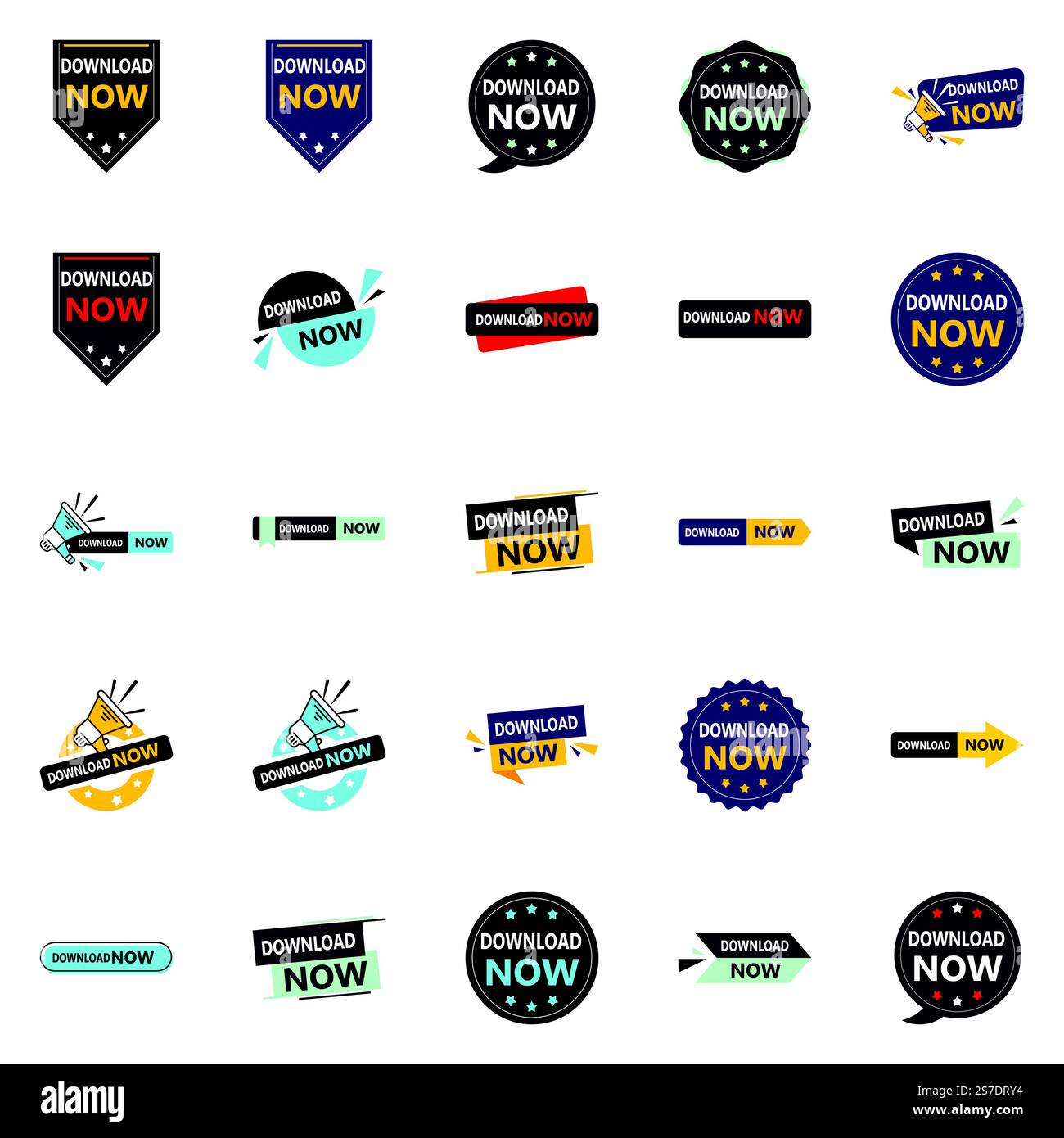 25 Customizable Download Now Banners for Your Business Stock Vector ...