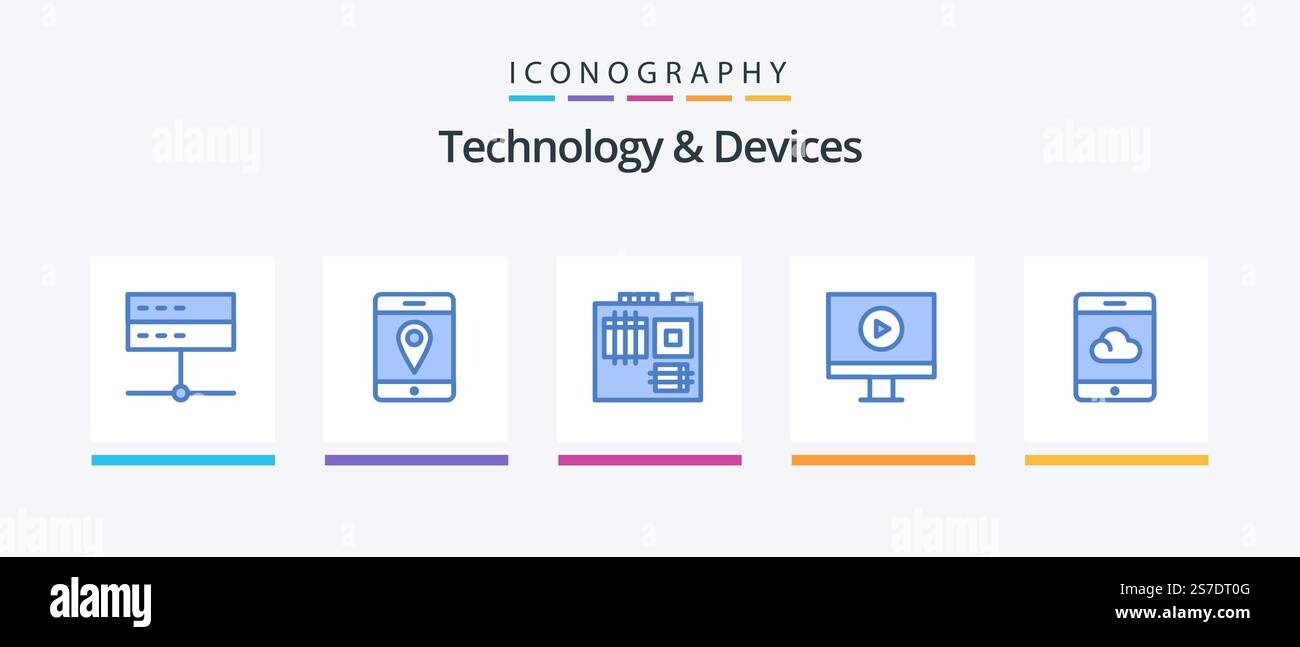 Devices Blue 5 Icon Pack Including . cloud. computer. backup. player ...