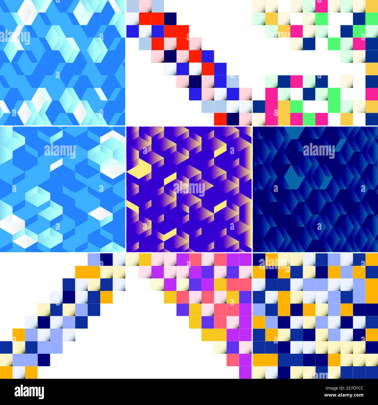 Seamless pattern of colorful blocks with a shadow effect EPS10 vector ...