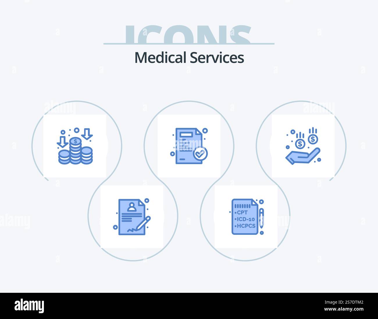 Medical Services Blue Icon Pack 5 Icon Design. . . money. money ...