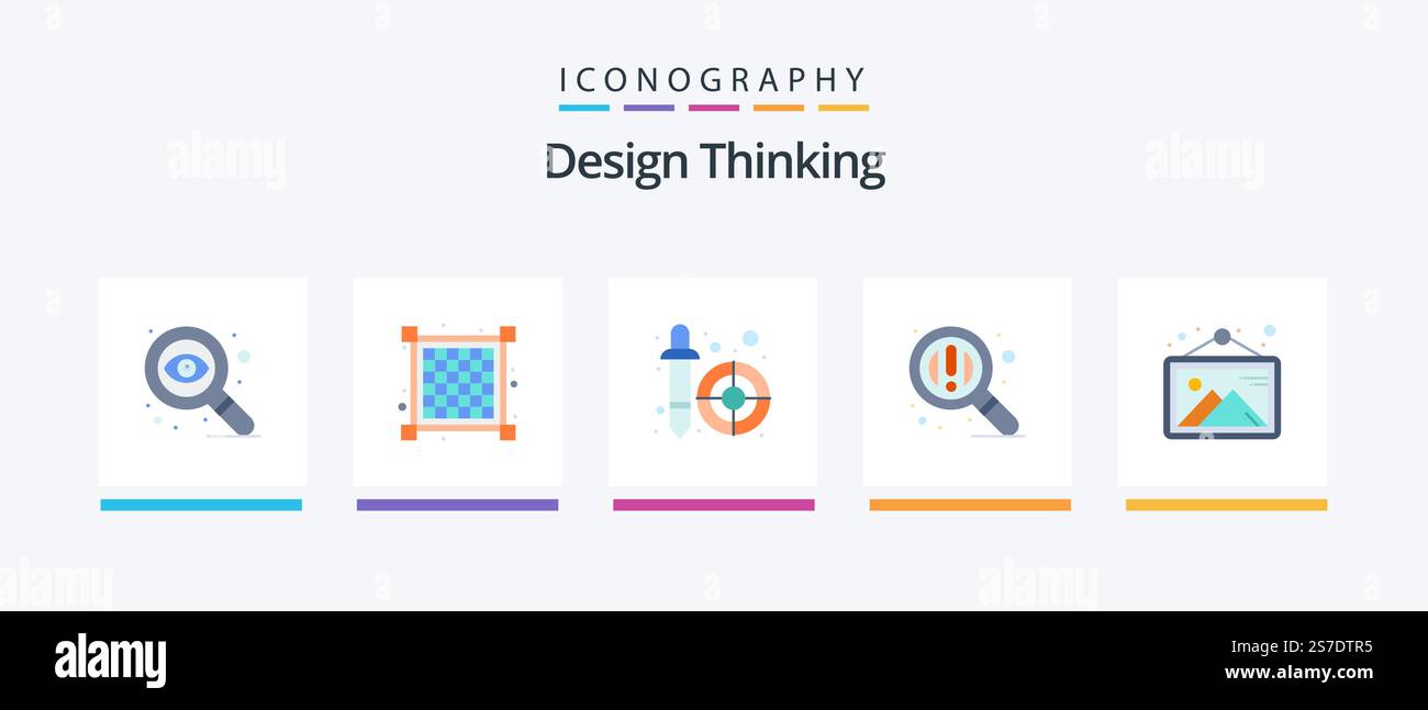 Design Thinking Flat 5 Icon Pack Including . photo. picker. image. zoom ...