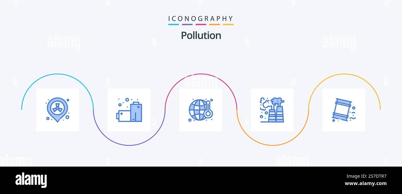Pollution Blue 5 Icon Pack Including garbage. barrels. pollution. waste ...
