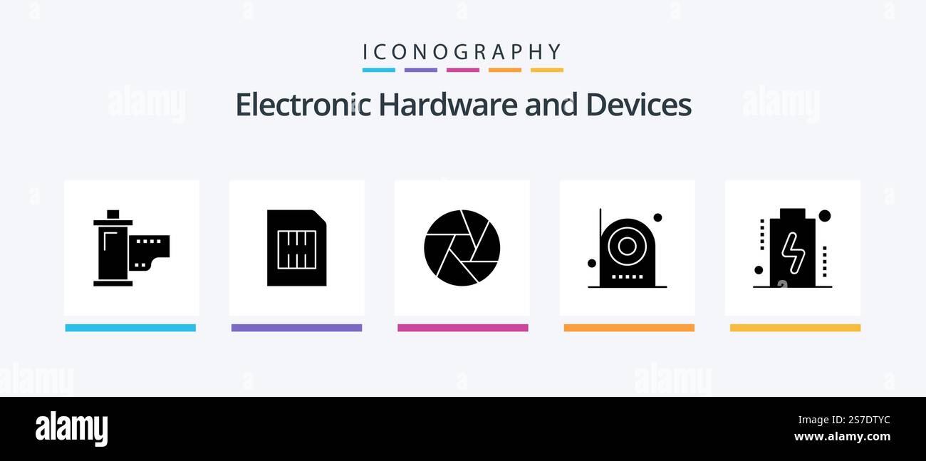 Devices Glyph 5 Icon Pack Including electronic. devices. mobile. camera. focus. Creative Icons ...