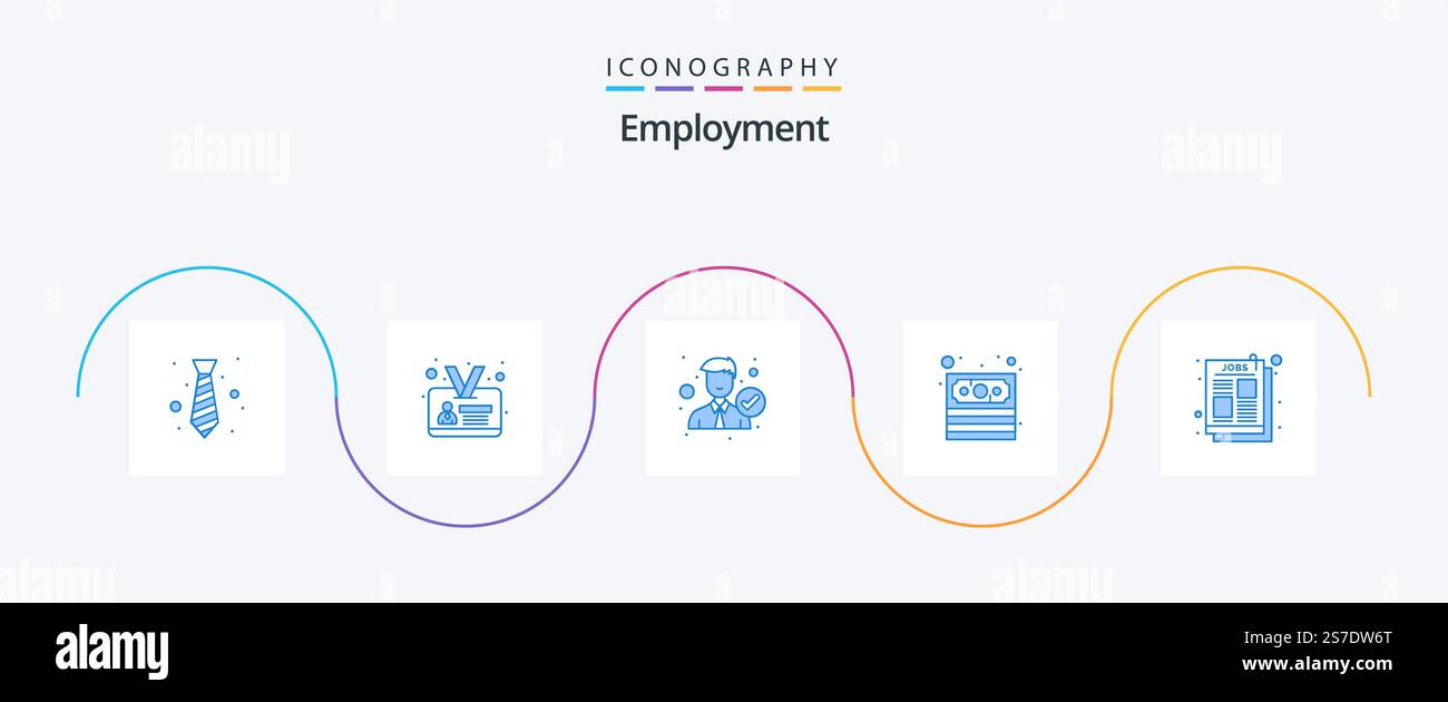 Employment Blue 5 Icon Pack Including article. payment. accept. money ...