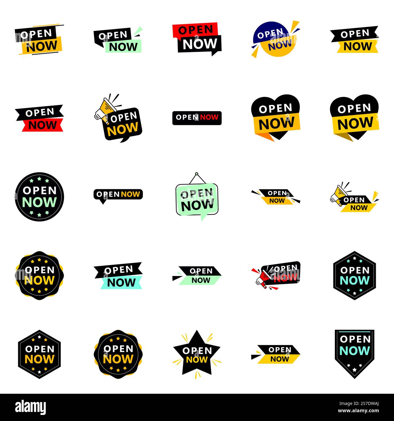 Open now collection 25 versatile designs Stock Vector Image & Art - Alamy