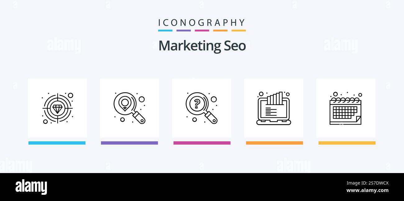 Marketing Seo Line 5 Icon Pack Including reward. right. advertisement ...