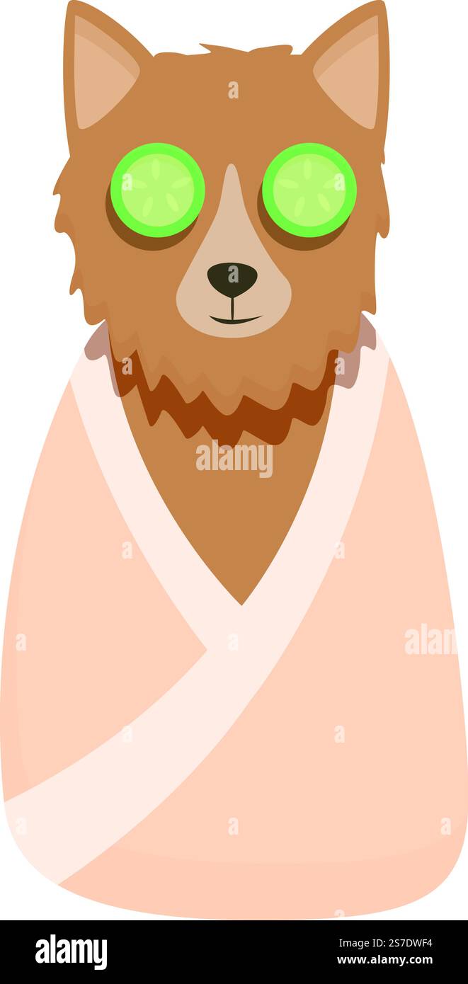 Cat spa icon cartoon vector. Dog animal. Puppy care. Cat spa icon ...