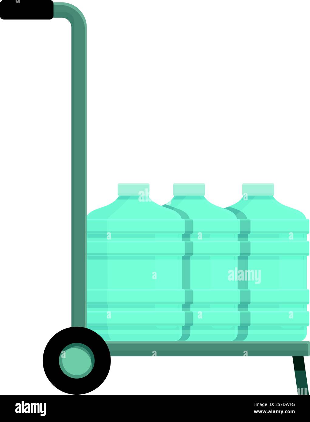 Water bottle cart icon cartoon vector. Service delivery. Office worker ...