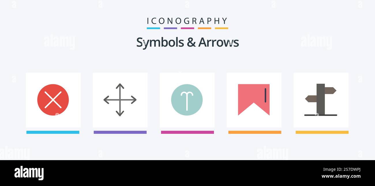 Symbols and Arrows Flat 5 Icon Pack Including direction. address ...