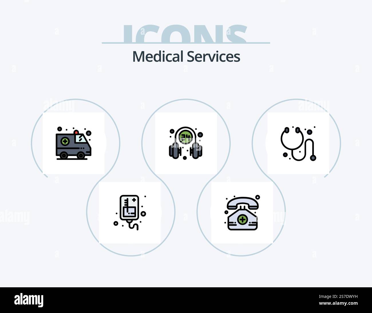 Medical Services Line Filled Icon Pack 5 Icon Design. medical ...
