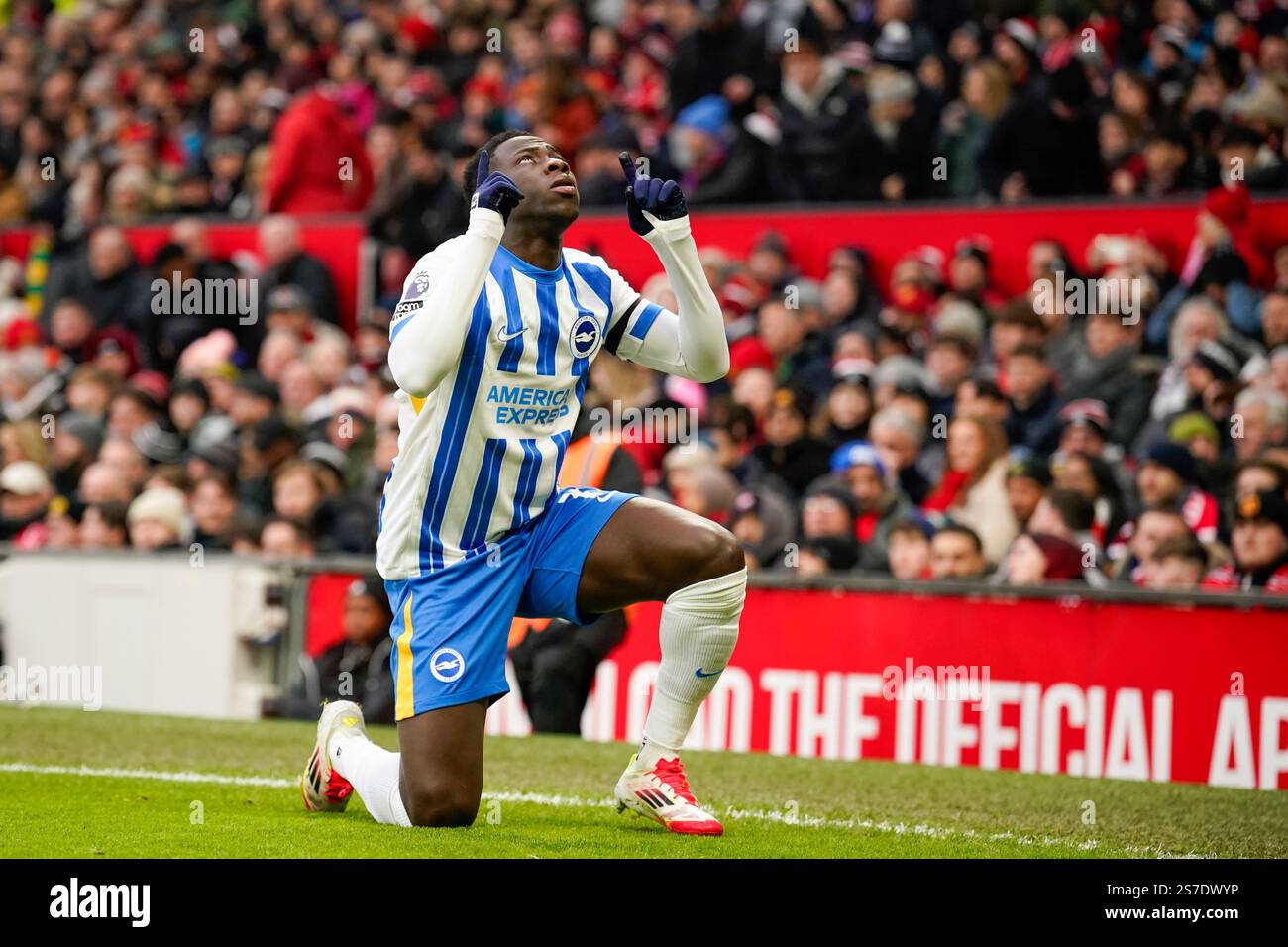 Brighton's Yankuba Minteh celebrates after he scored his side's first ...