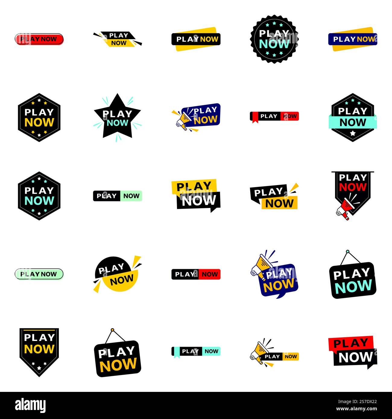 Get Your Customers Excited with Our Pack of 25 Play Now Banners Stock ...