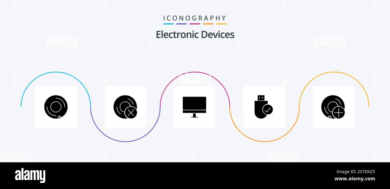 Devices Glyph 5 Icon Pack Including devices. add. hardware. stick ...