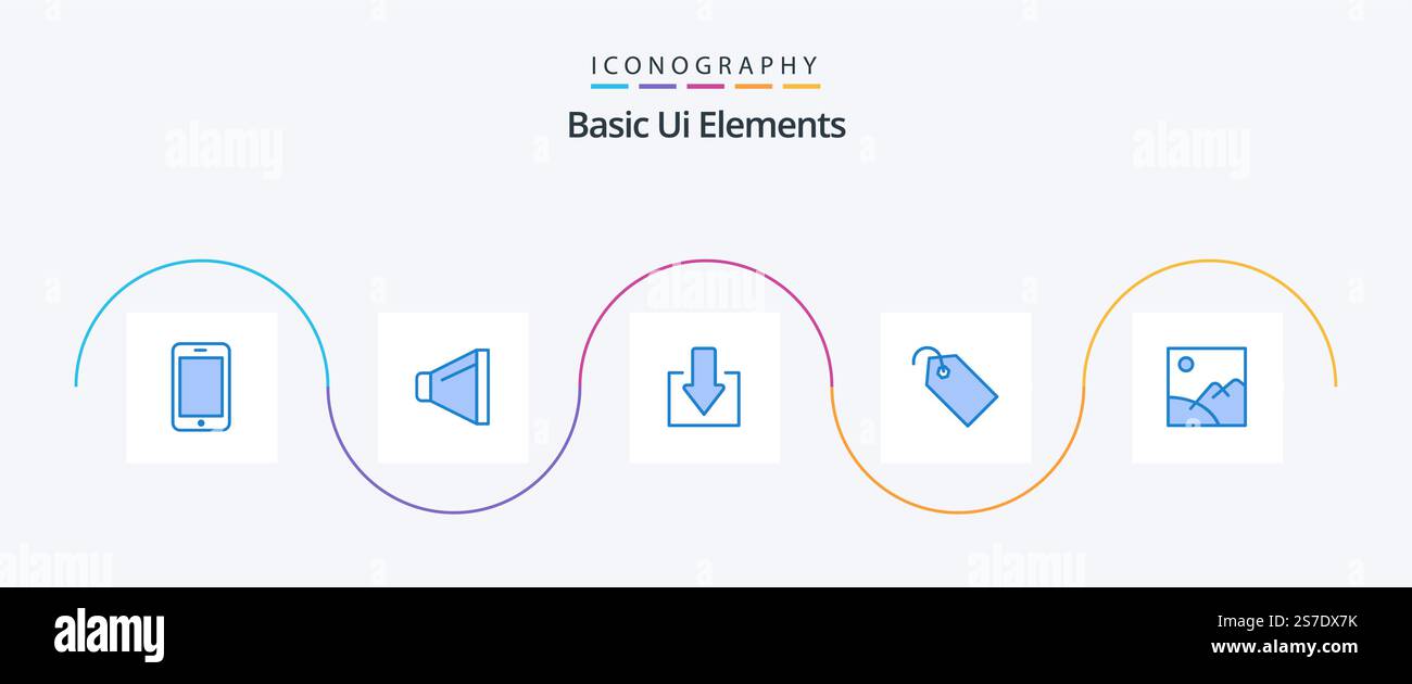 Basic Ui Elements Blue 5 Icon Pack Including sun. gallery. down. image ...