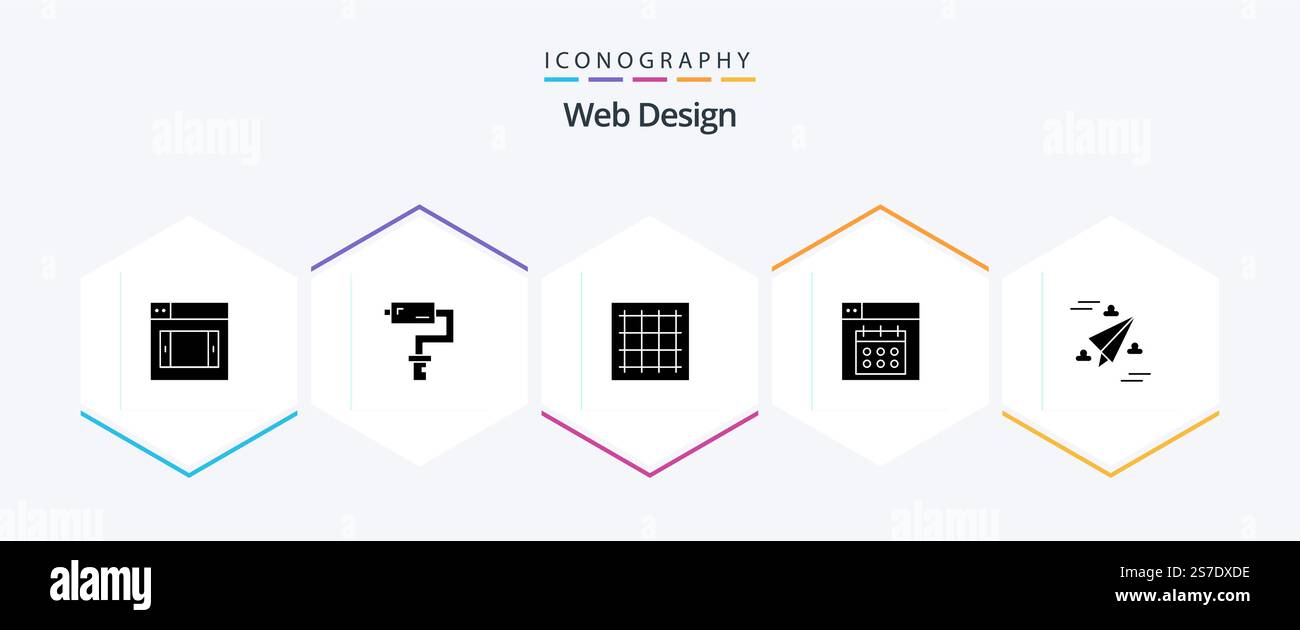 Web Design 25 Glyph icon pack including design. date. graph. calendar ...
