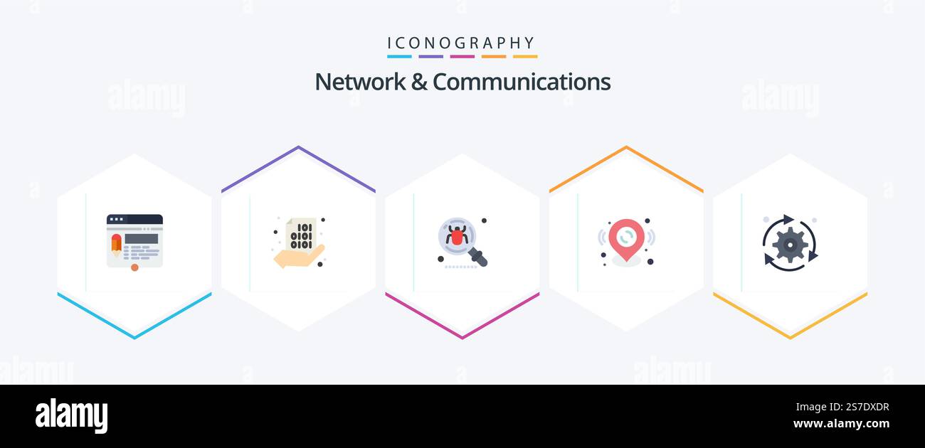 Network And Communications 25 Flat icon pack including location. pin ...