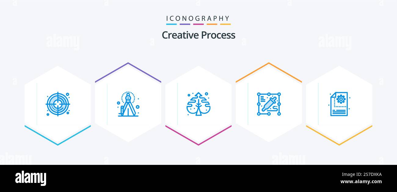 Creative Process 25 Blue icon pack including . gear. creative. process ...