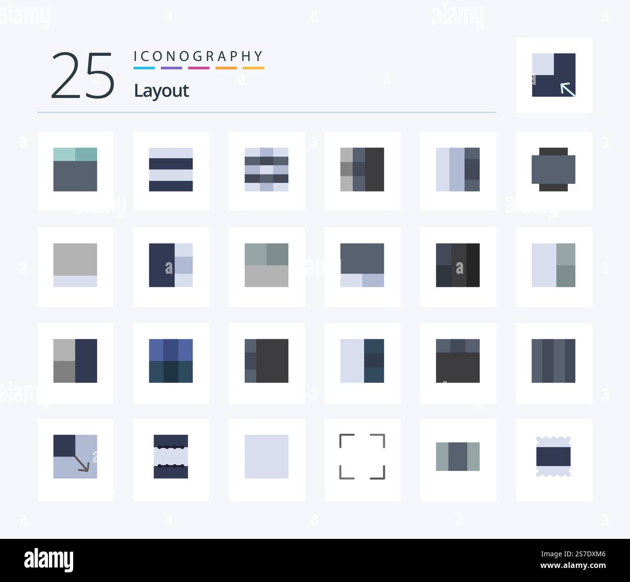 Layout 25 Flat Color icon pack including maximize. screen. view. full ...