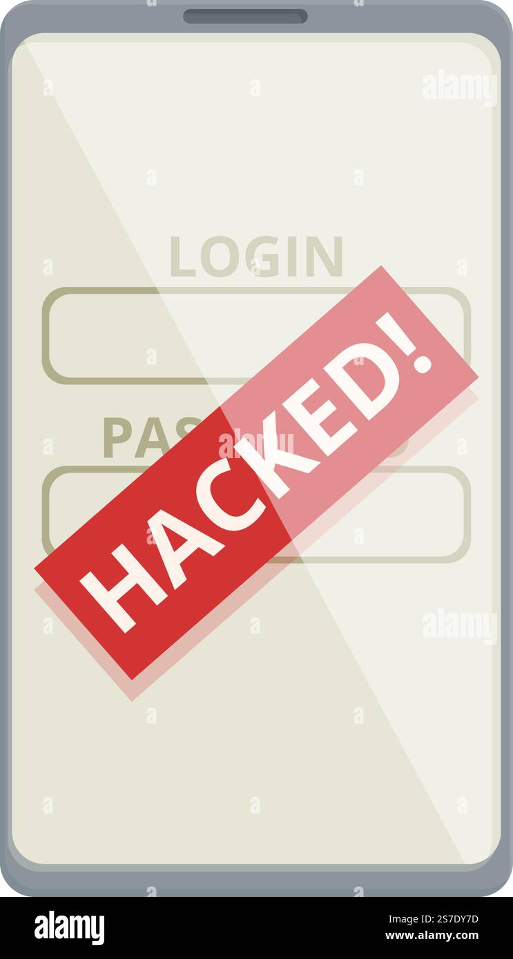 Hacked smartphone icon cartoon vector. Fraud attack. Online scam ...