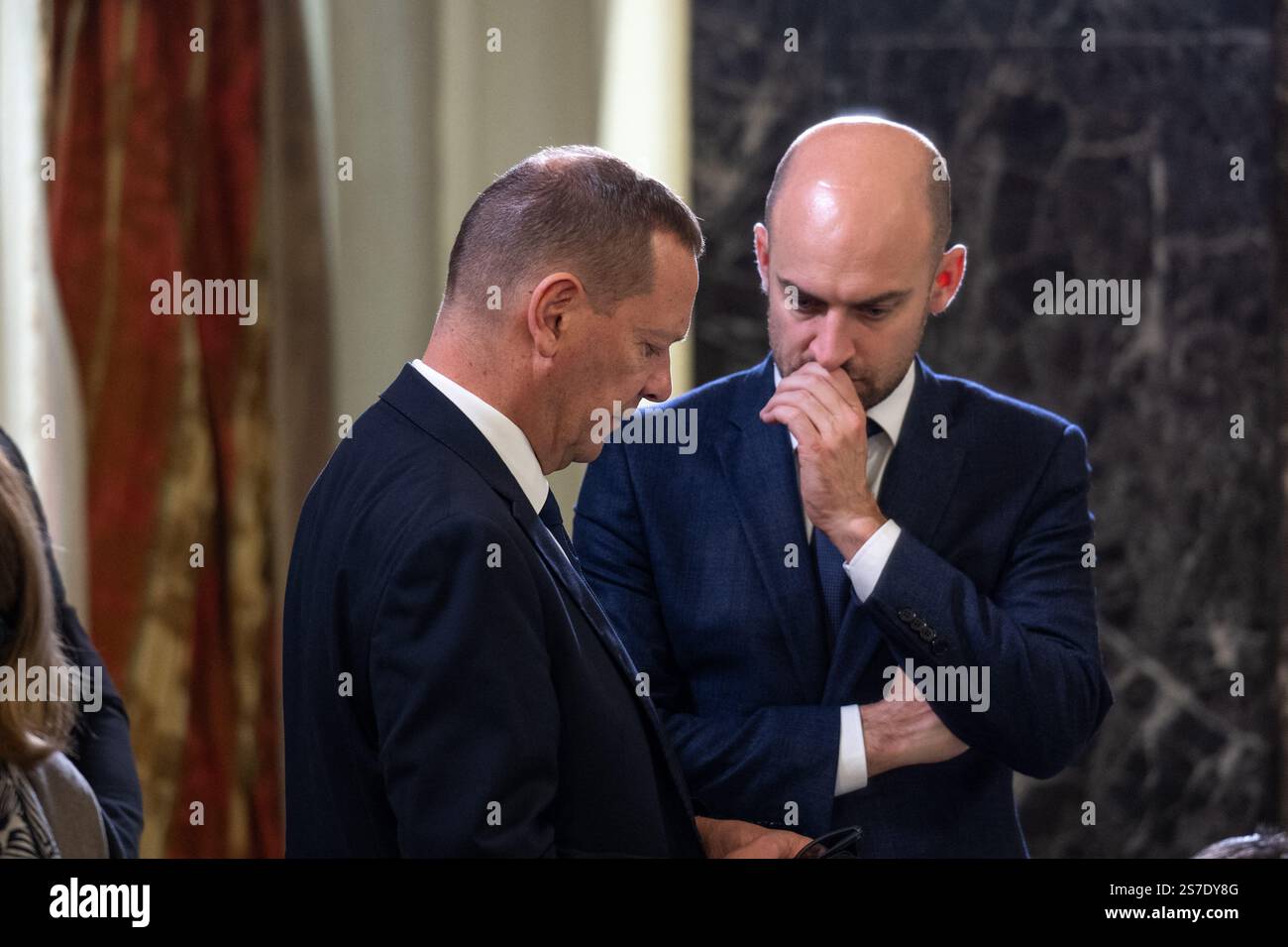 Beirut, Lebanon. 17th Jan, 2025. L-R : Emmanuel Bonne and Jean-Noël ...