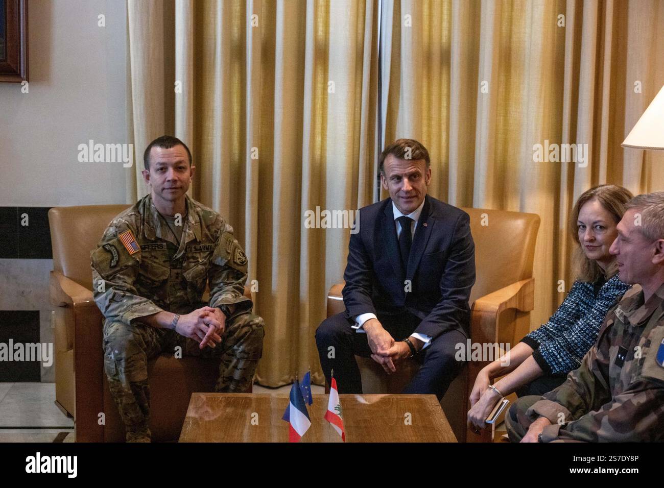 Beirut, Lebanon. 17th Jan, 2025. L-R : US Major General Jasper Jeffers ...