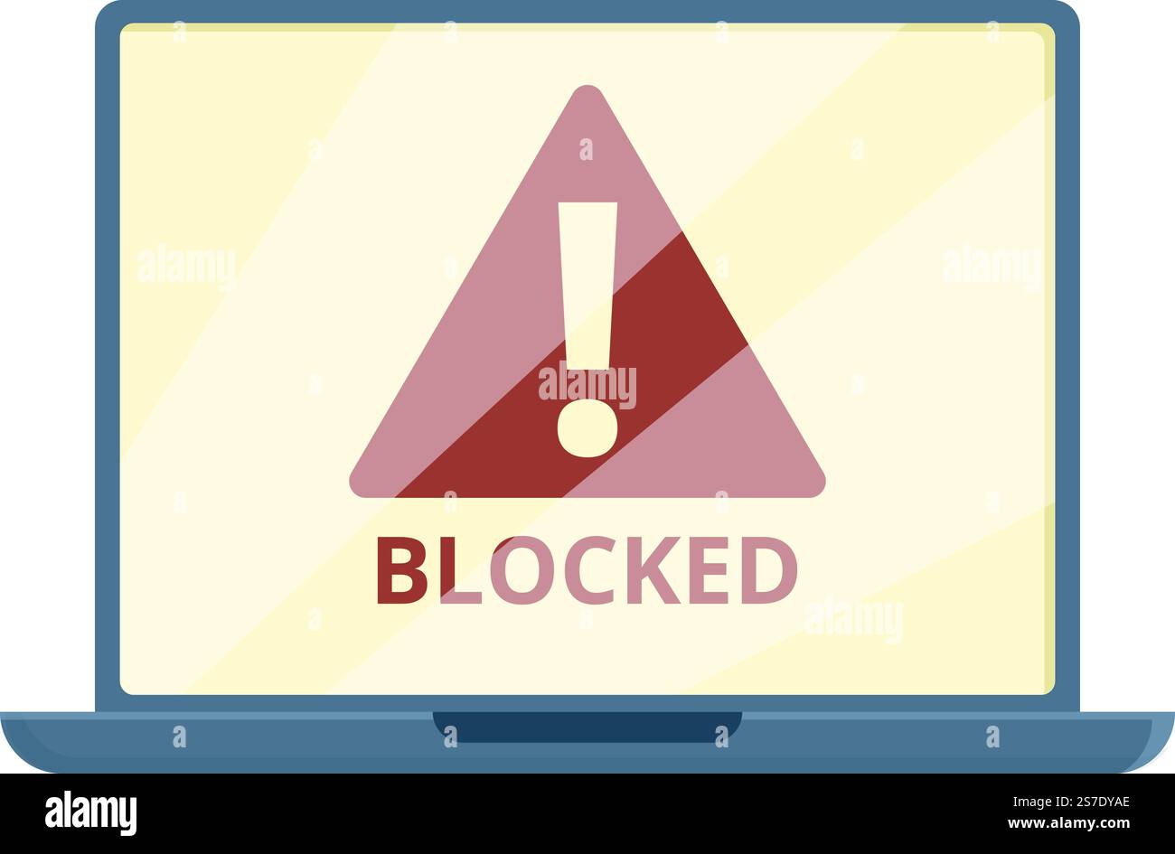 Blocked laptop icon cartoon vector. Fraud attack. Online scam. Blocked ...