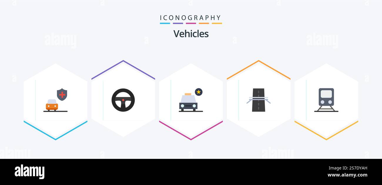 Vehicles 25 Flat icon pack including train. rail. star. highway ...