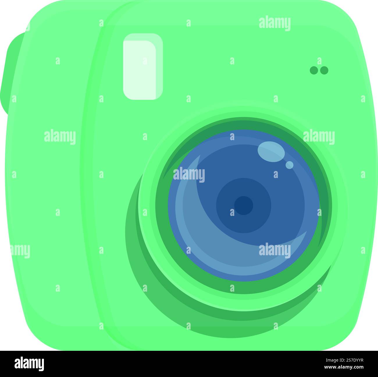 Green camera icon cartoon vector. Digital photo. Shutter picture. Green ...