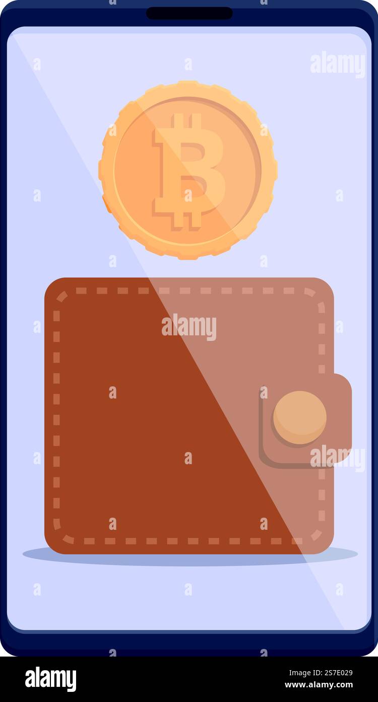 Trade wallet icon cartoon vector. Crypto money. Payment app. Trade ...