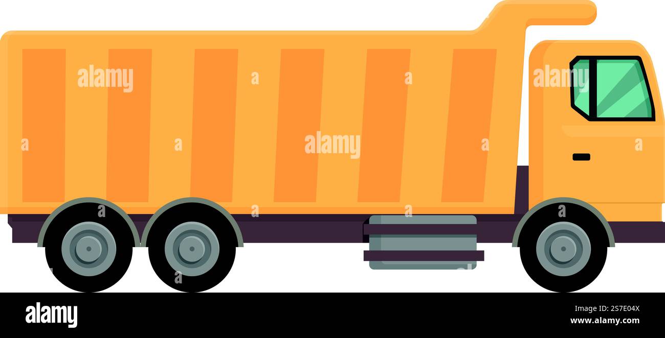 Container truck icon cartoon vector. Tipper unload. Loader cargo ...