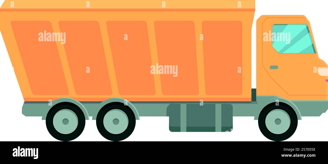 Building tipper icon cartoon vector. Truck dump. Loader delivery ...