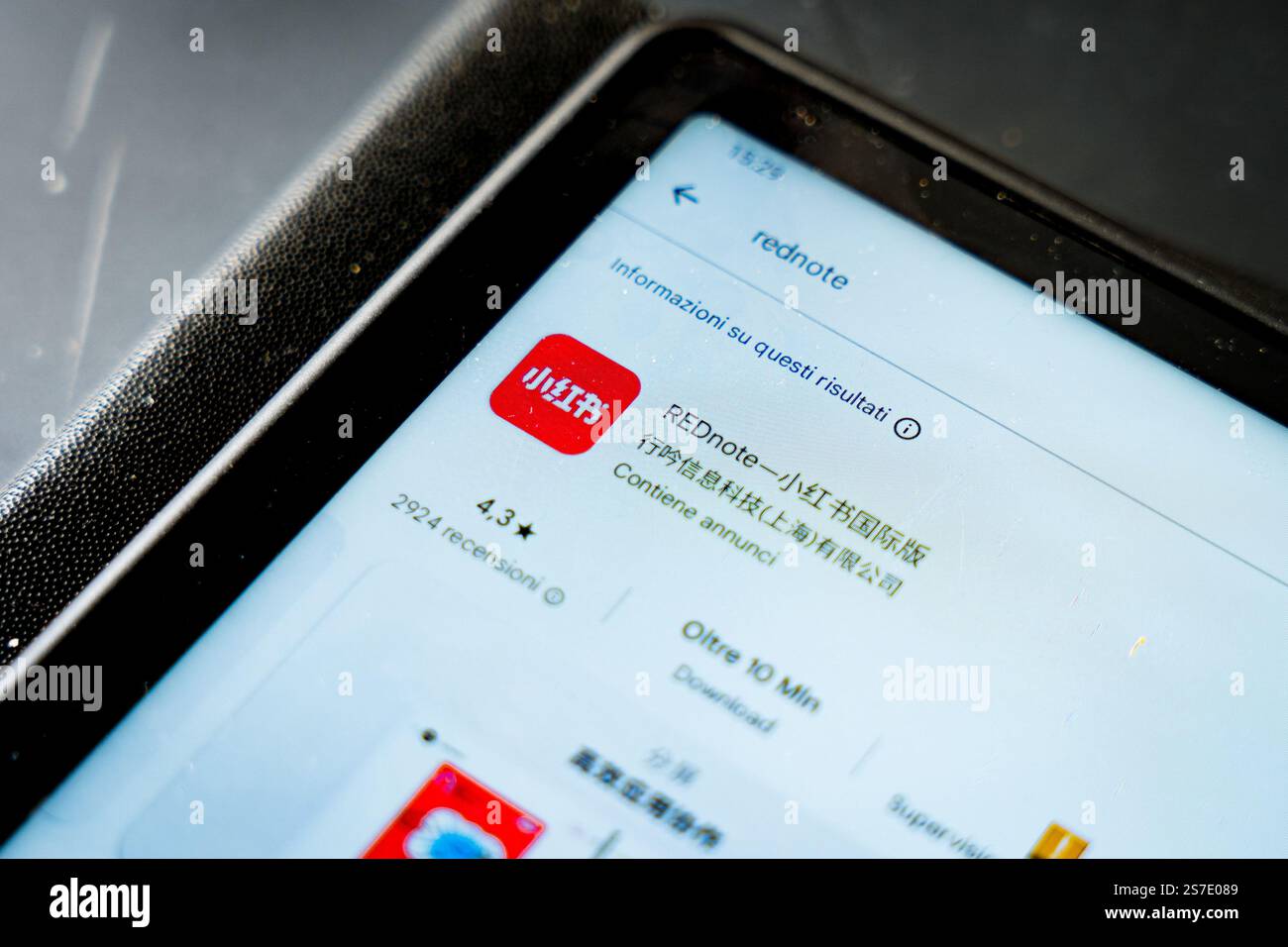 Barcelona, Spain - 15th January 2025: The Rednote social media app logo ...