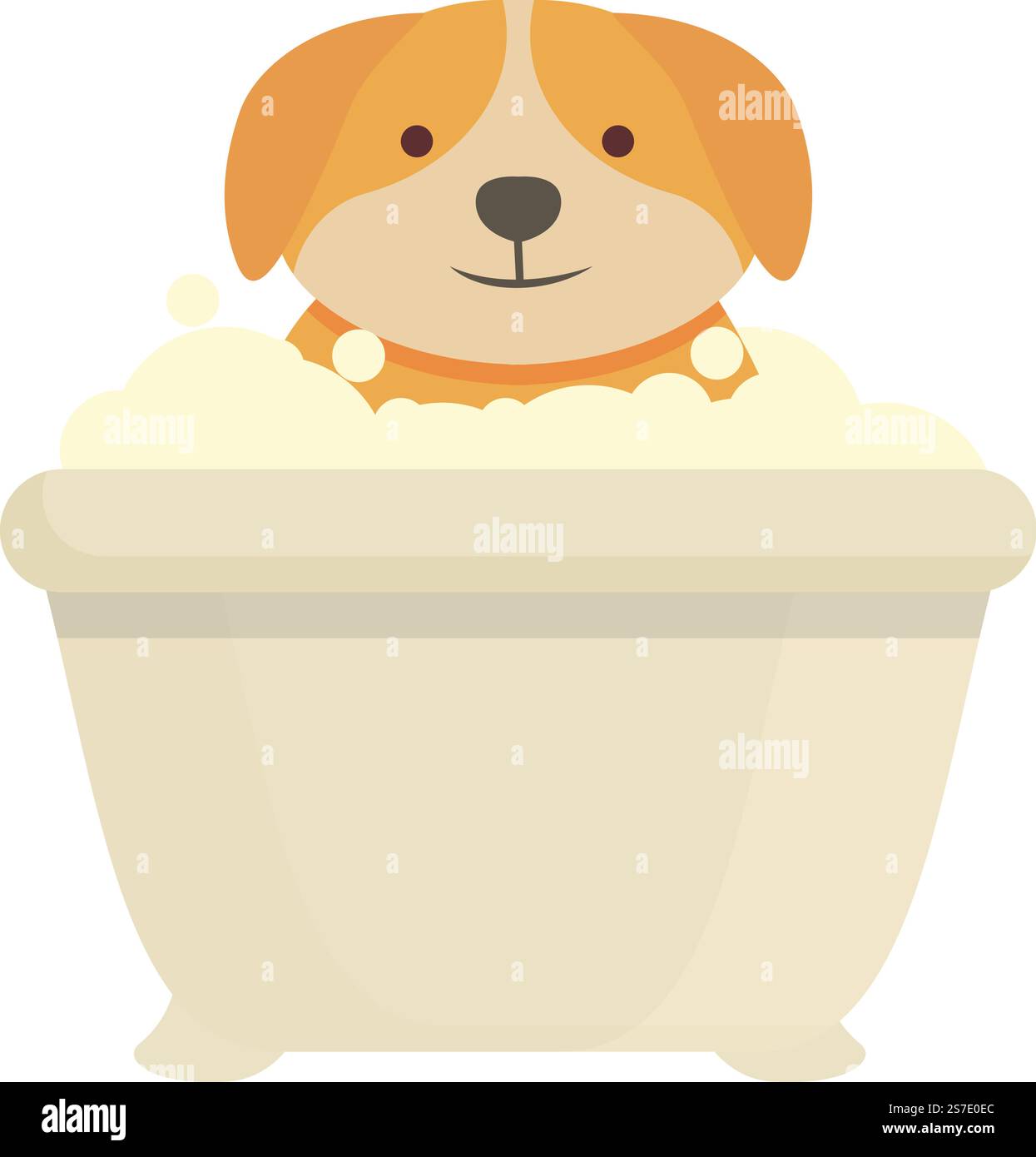 Dog bathtub icon cartoon vector. Spa animal. Puppy care. Dog bathtub ...