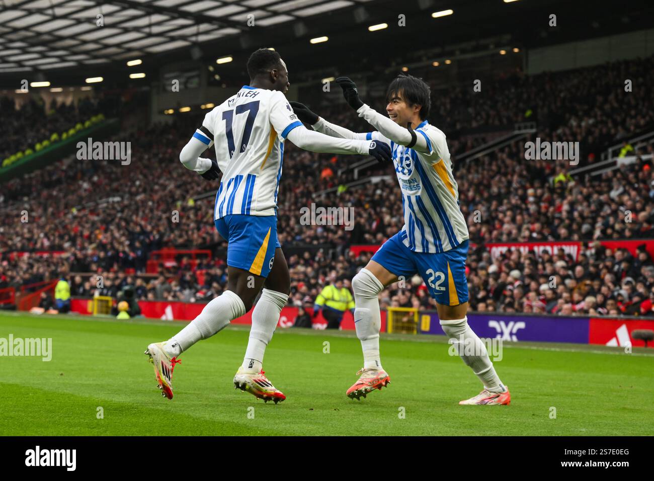 Yankuba Minteh of Brighton & Hove Albion celebrates his goal to make it ...
