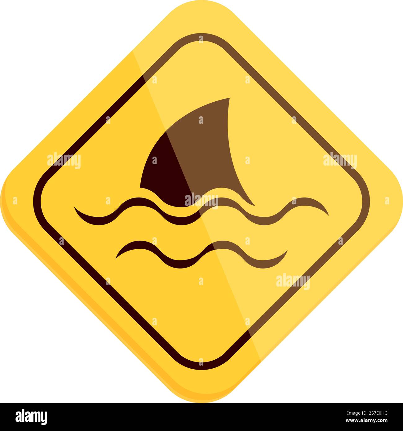 Shark label icon cartoon vector. Danger sign. Island animal. Shark ...