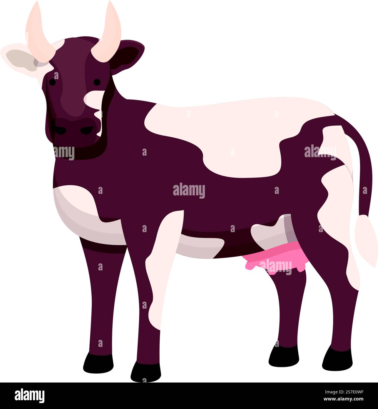 Veal cow icon cartoon vector. Cattle farm. Eat dairy. Veal cow icon ...