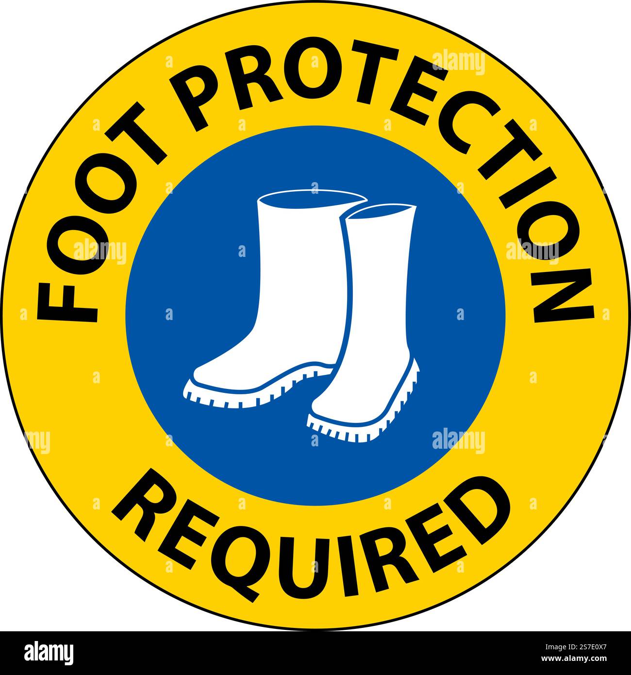 Foot Protection Required Sign On White Background Stock Vector Image ...