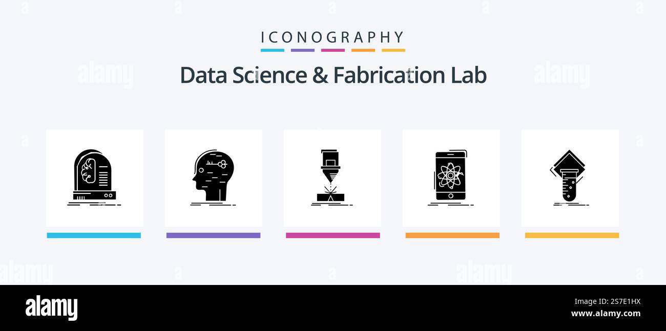 Data Science And Fabrication Lab Glyph 5 Icon Pack Including mobile ...
