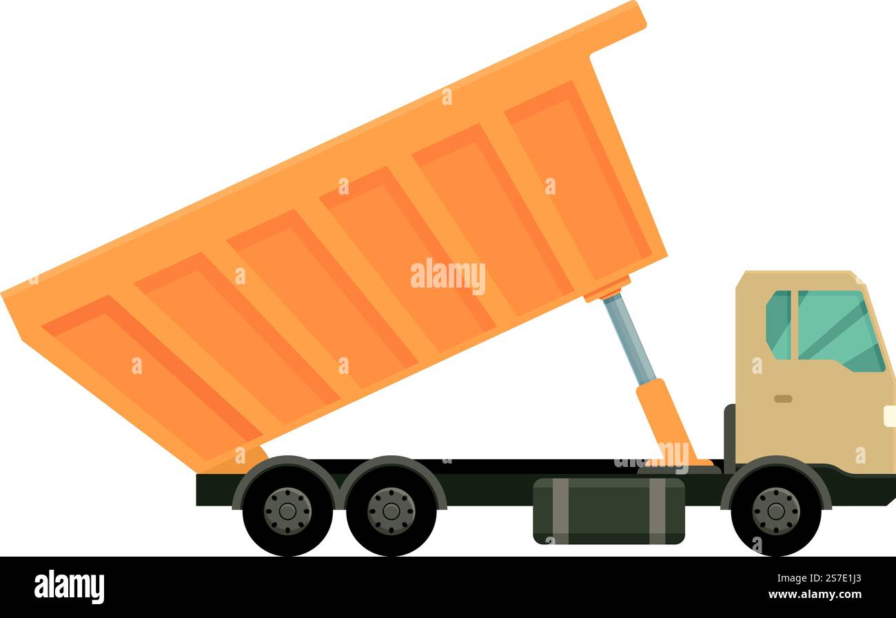 Unloading machine icon cartoon vector. Truck construction. Car unload ...