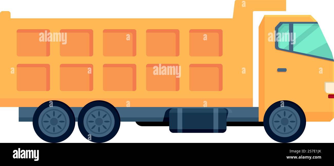 Unload truck icon cartoon vector. Tipper dump. Machine vehicle. Unload ...