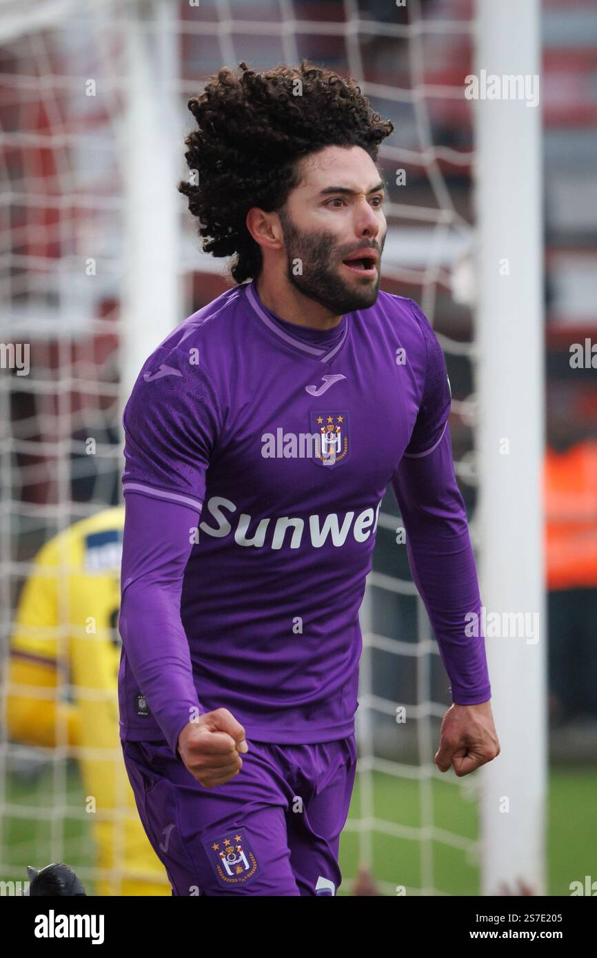 Anderlecht's Cesar Huerta celebrates after scoring during a soccer ...