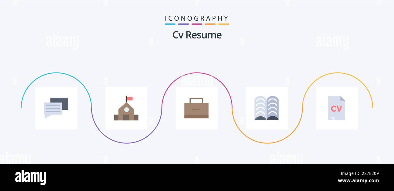 Cv Resume Flat 5 Icon Pack Including science. education. education. cv ...