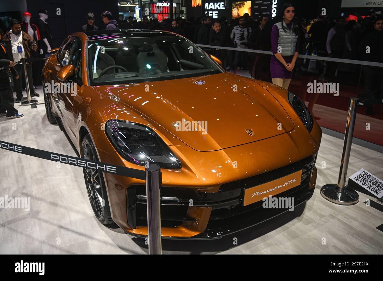 New Delhi, Delhi, India. 18th Jan, 2025. Porsche Panamera GTS vehicle ...