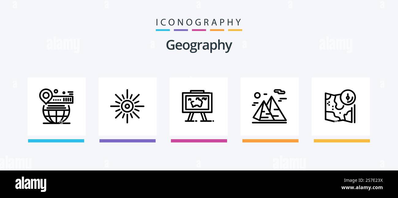 Geo Graphy Line 5 Icon Pack Including earth. globe. globe. nature ...