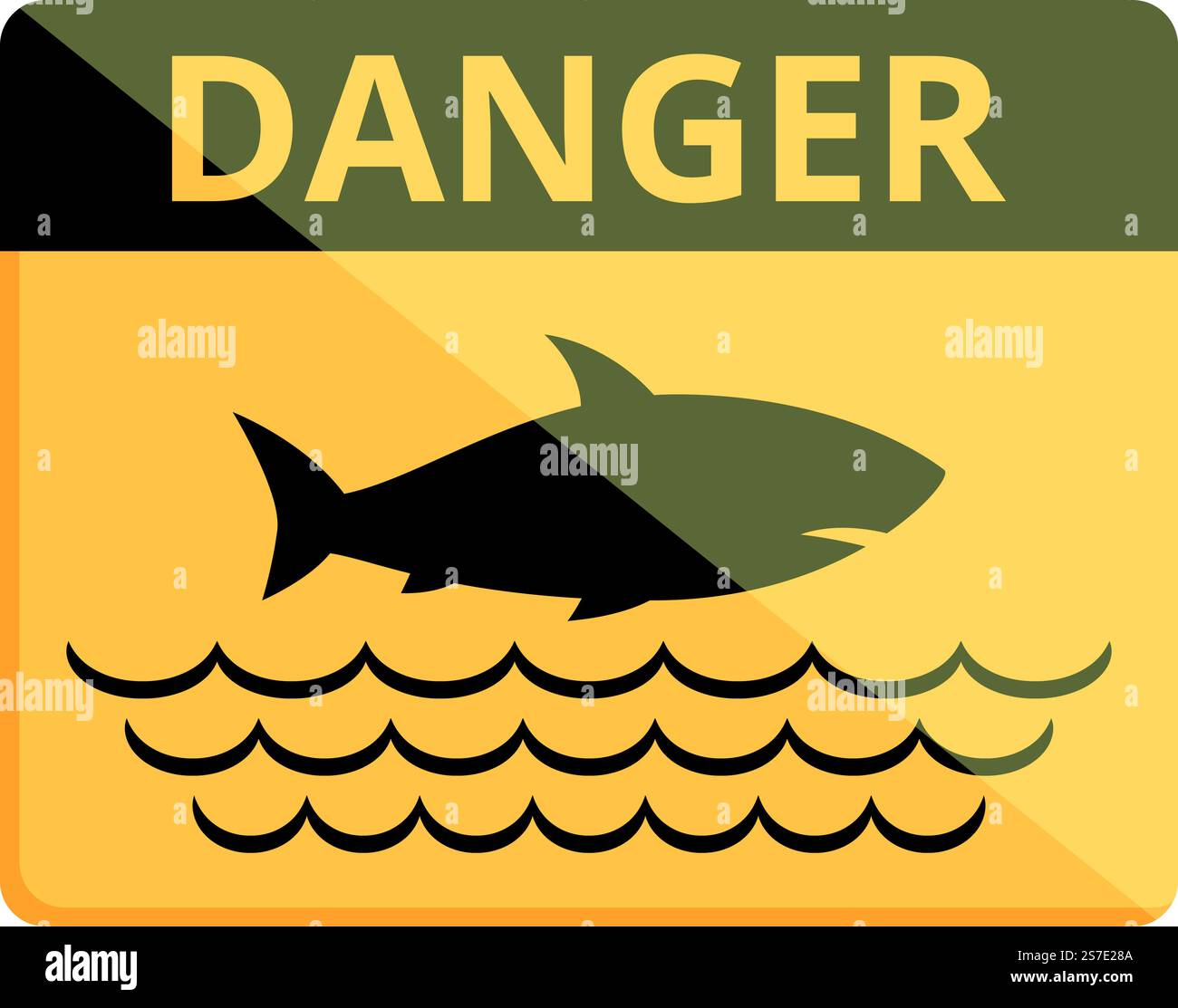 Danger attack icon cartoon vector. Shark sign. Warning sea. Danger ...