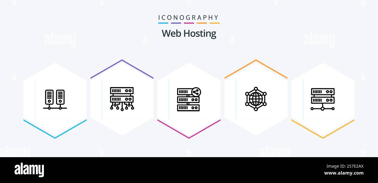 Web Hosting 25 Line icon pack including server . analytics . server ...